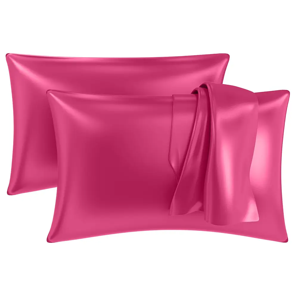 Premium Satin Silk Pillow Covers - Pink, Pack of 2 – MY ARMOR